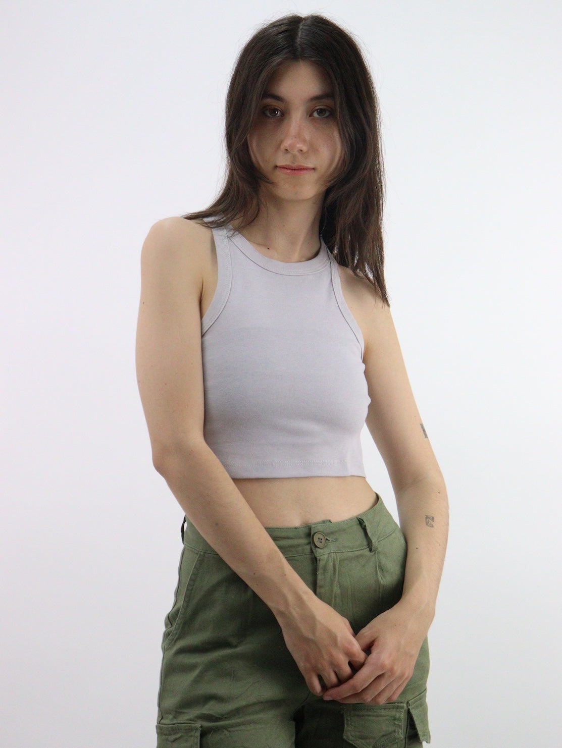 Playera tank básica de color arena – COMFORT JEANS